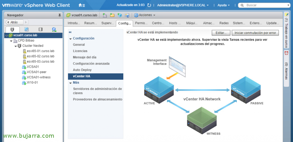 Configurando VMware vCenter Server High Availability | Blog Bujarra.com