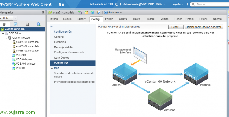 Configurando VMware vCenter Server High Availability | Blog Bujarra.com