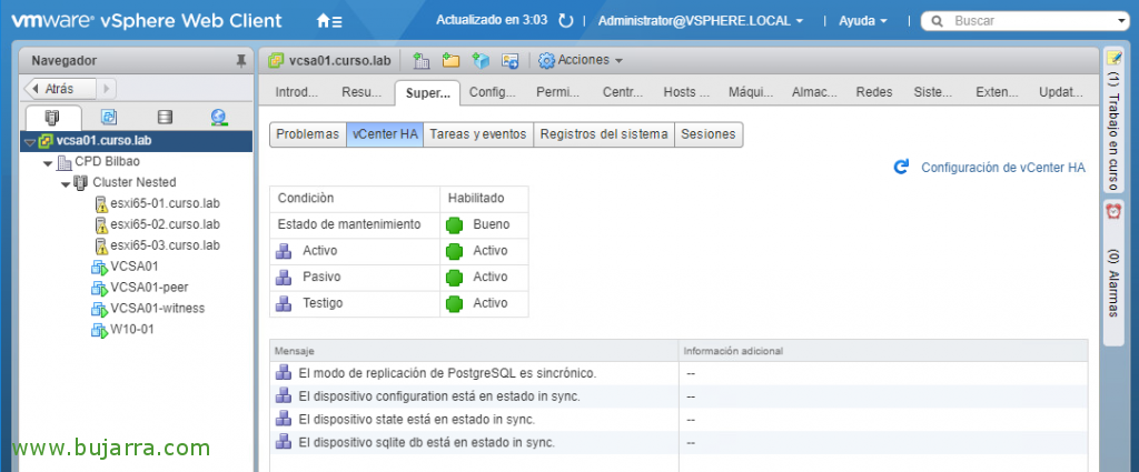 Configurando VMware vCenter Server High Availability | Blog Bujarra.com