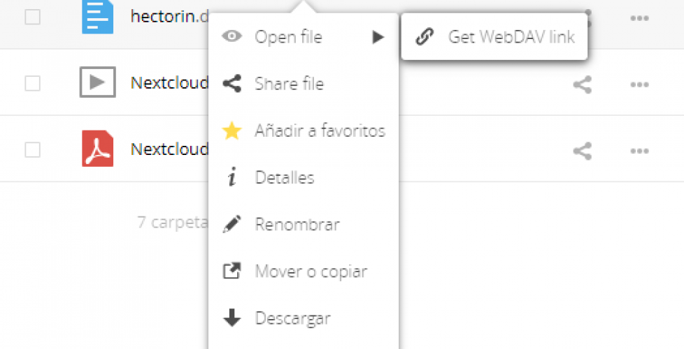 Habilitando el Click derecho en Nextcloud | Blog Bujarra.com
