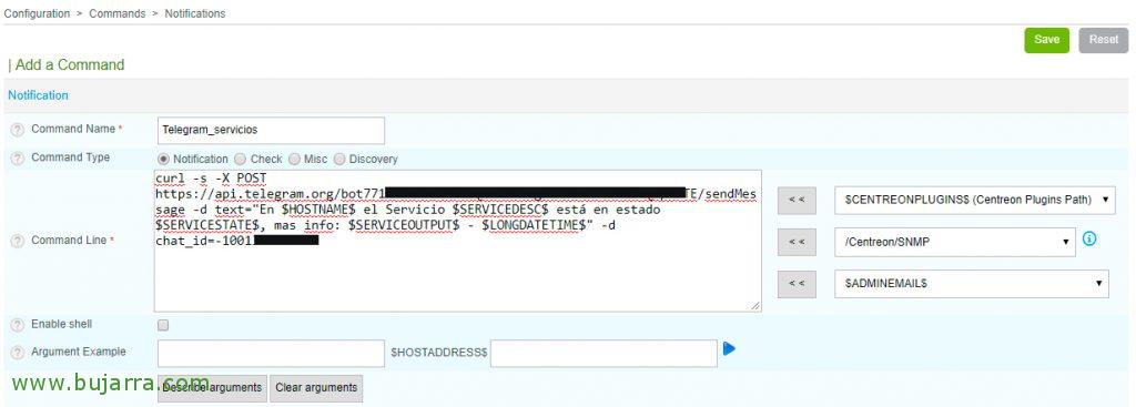 Habilitando notificaciones de Telegram en Centreon | Blog Bujarra.com